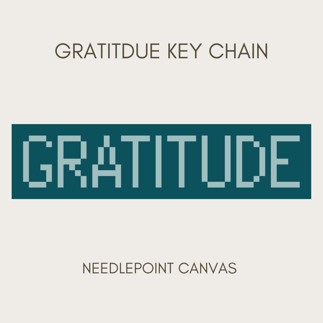 Gratitude Keychain Needlepoint Canvas - Etsy