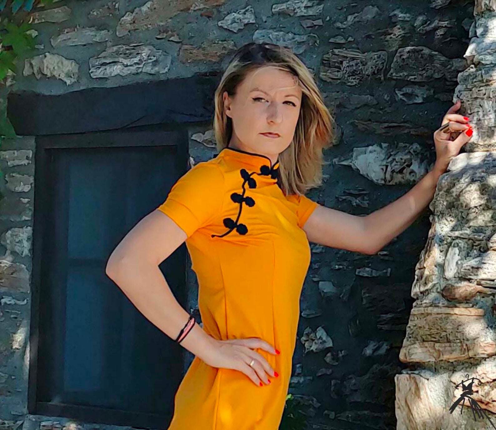 Yellow Cheongsam Tango Dress, Open Back Dress, Elegant Dress - Etsy