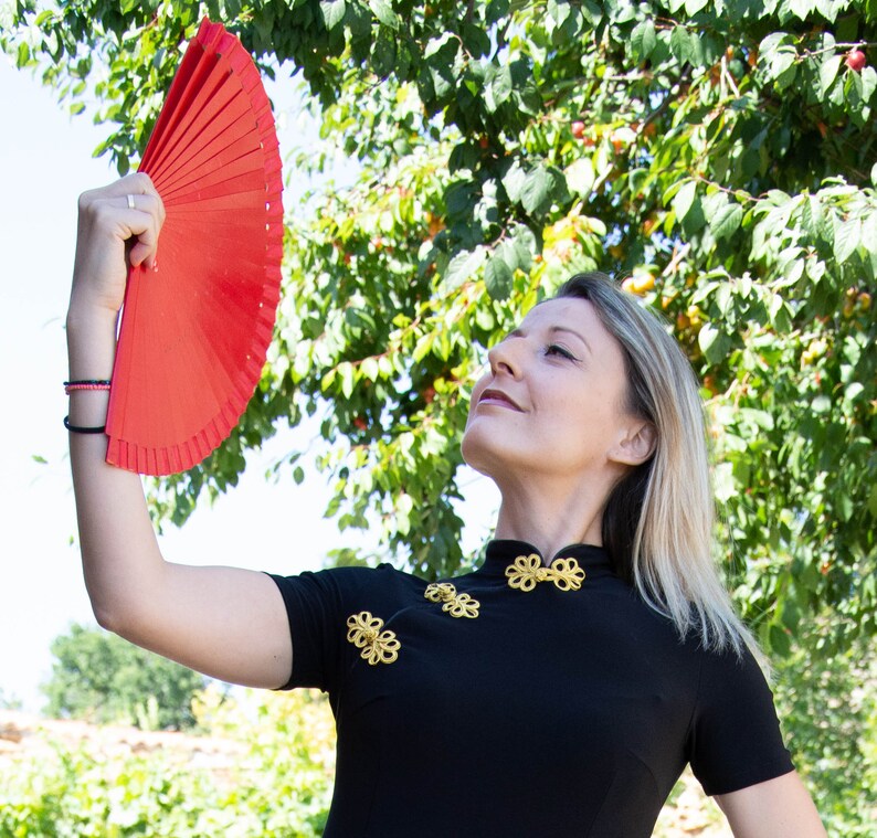 Black Cheongsam Tango Dress, Open Back Dress, Elegant Dress - Etsy