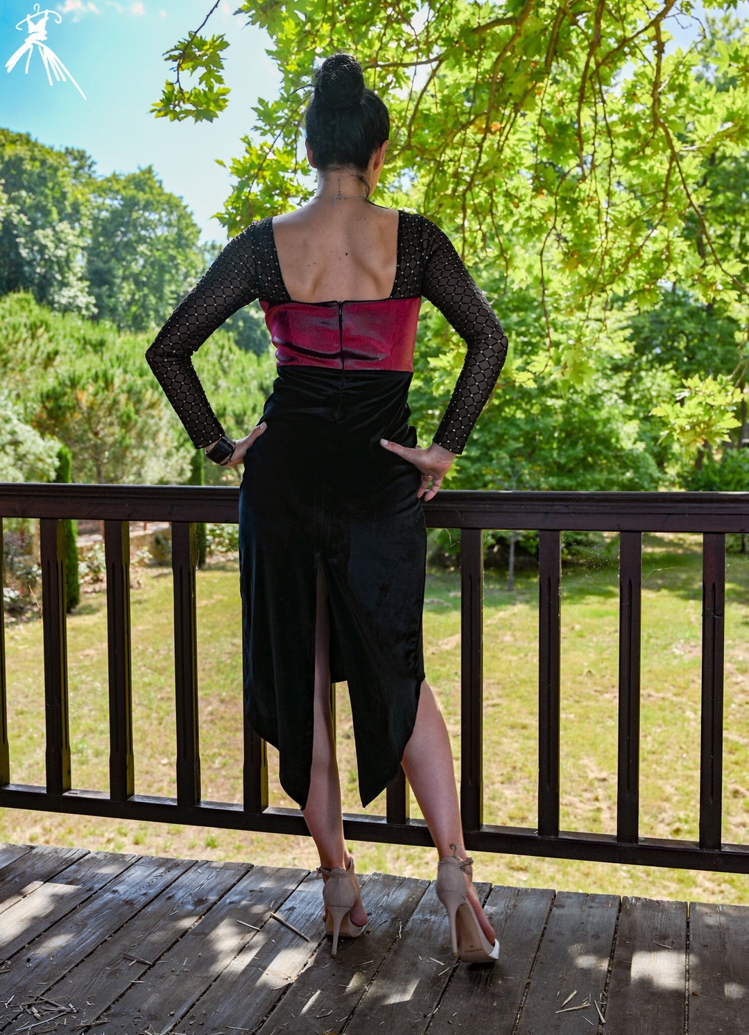 Velvet Tango Dress, Elegant Performance Argentine Tango Dress With Body ...
