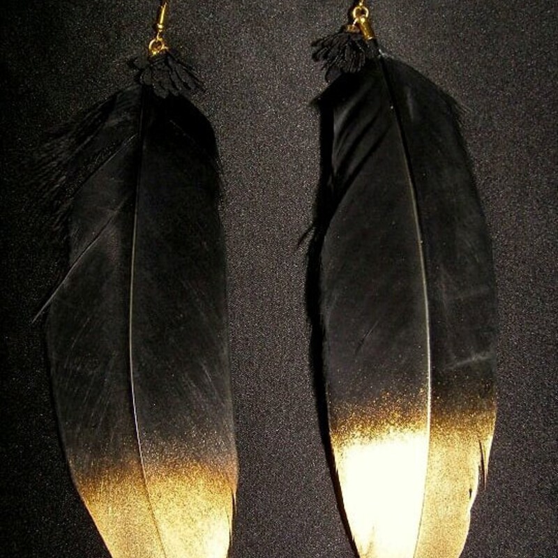 Gold Dipped Feathers - Etsy