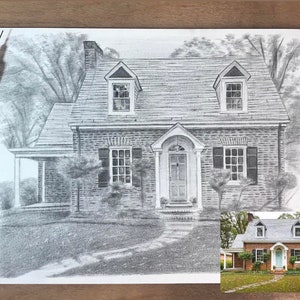 Custom Home Portrait From Photo, Custom House Sketch, Custom Home ...