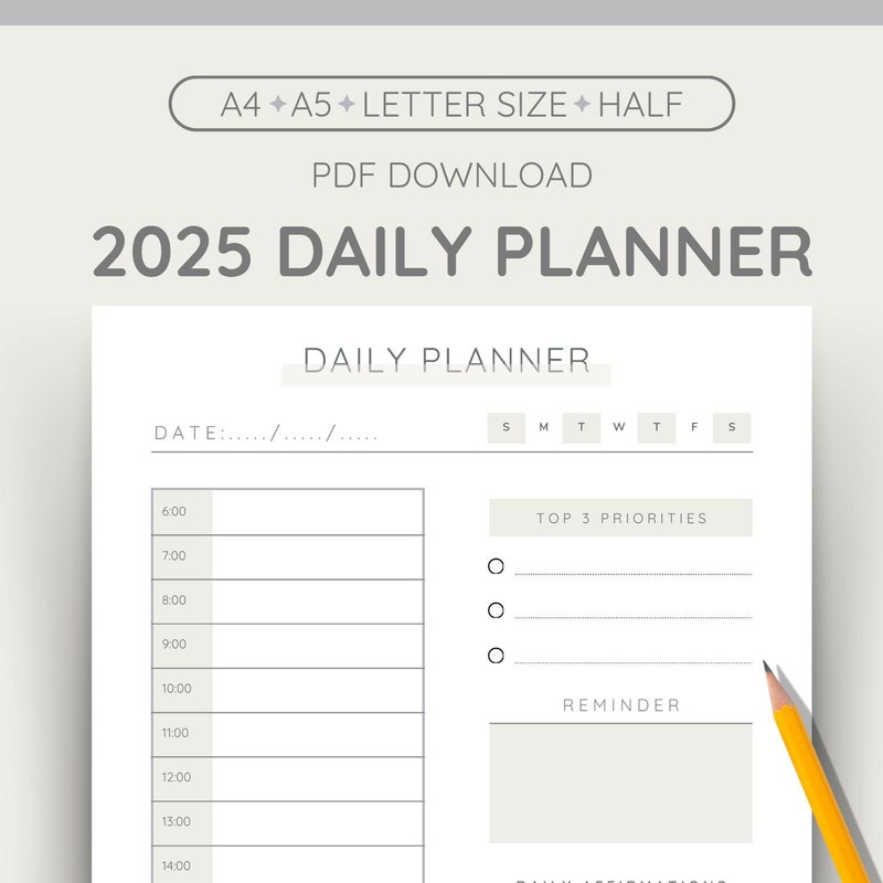 Printable Daily Planner - Etsy