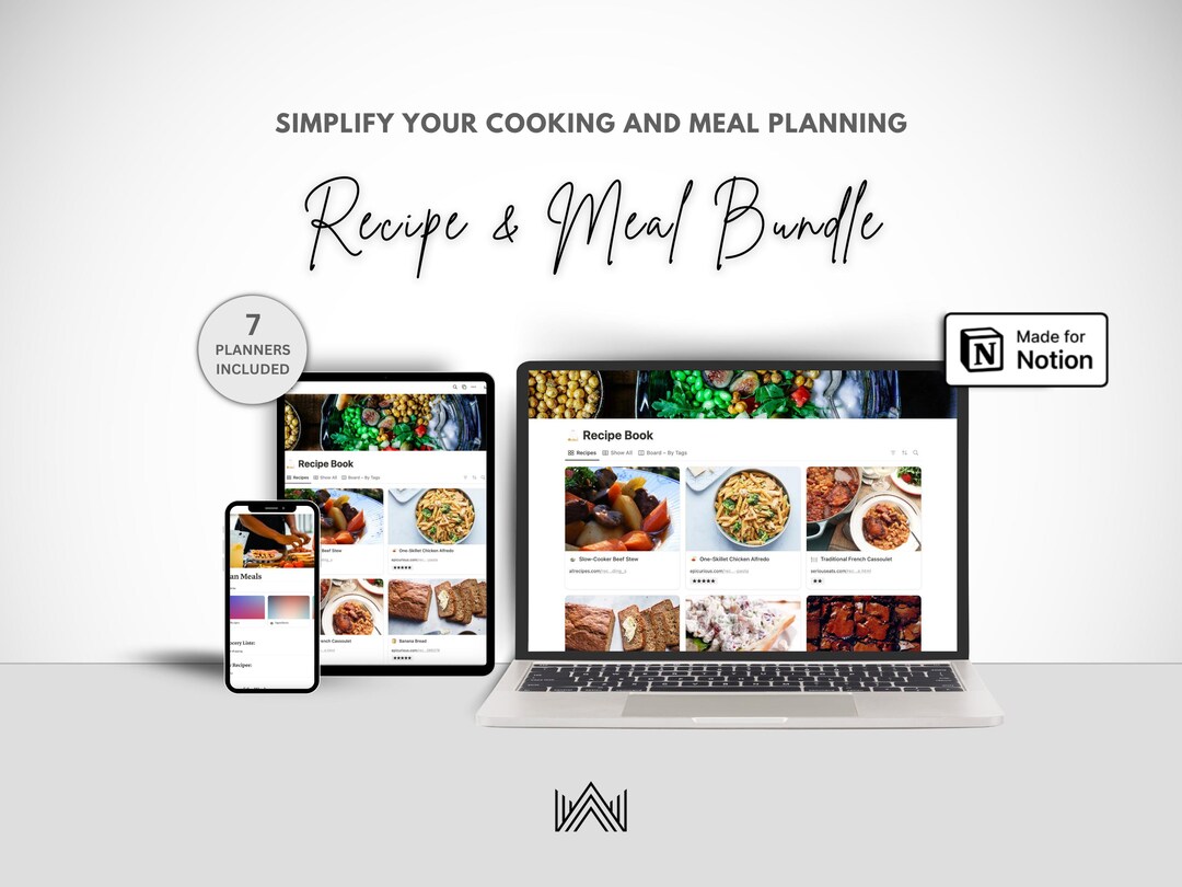 Notion Templates for Recipe & Meal Planner Bundle Meal Planner, Recipe ...