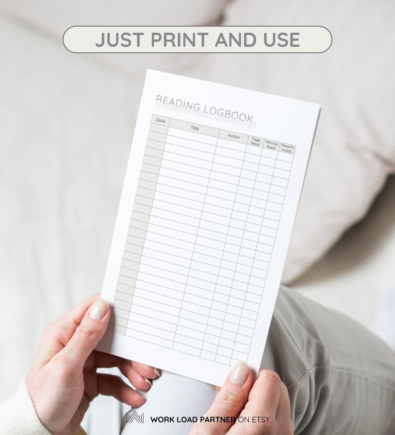 Reading Log Printable PDF • Book Tracker for Kids & Adults • Reading ...