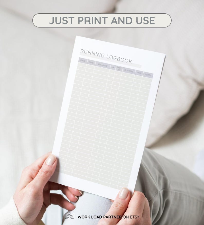 Running Logbook Printable • Daily Run Tracker (PDF Download) - Etsy