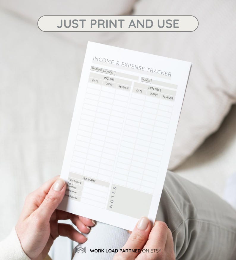 Income & Expense Tracker Printable • Small Business Bookkeeping PDF ...