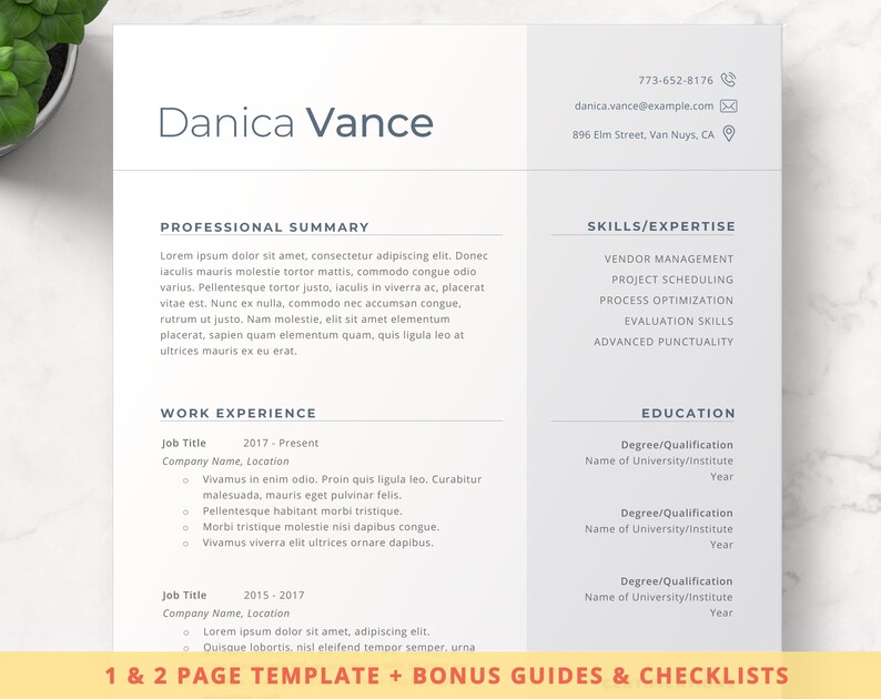 Modern executive resume template - onvir