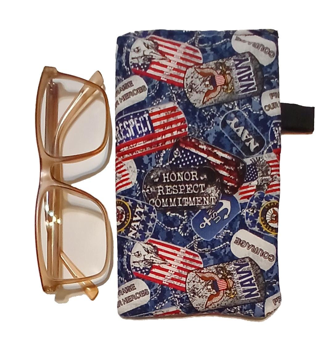 Navy Military Soldier Eyeglass Case, Soft Sunglass Case, Soft Padded ...