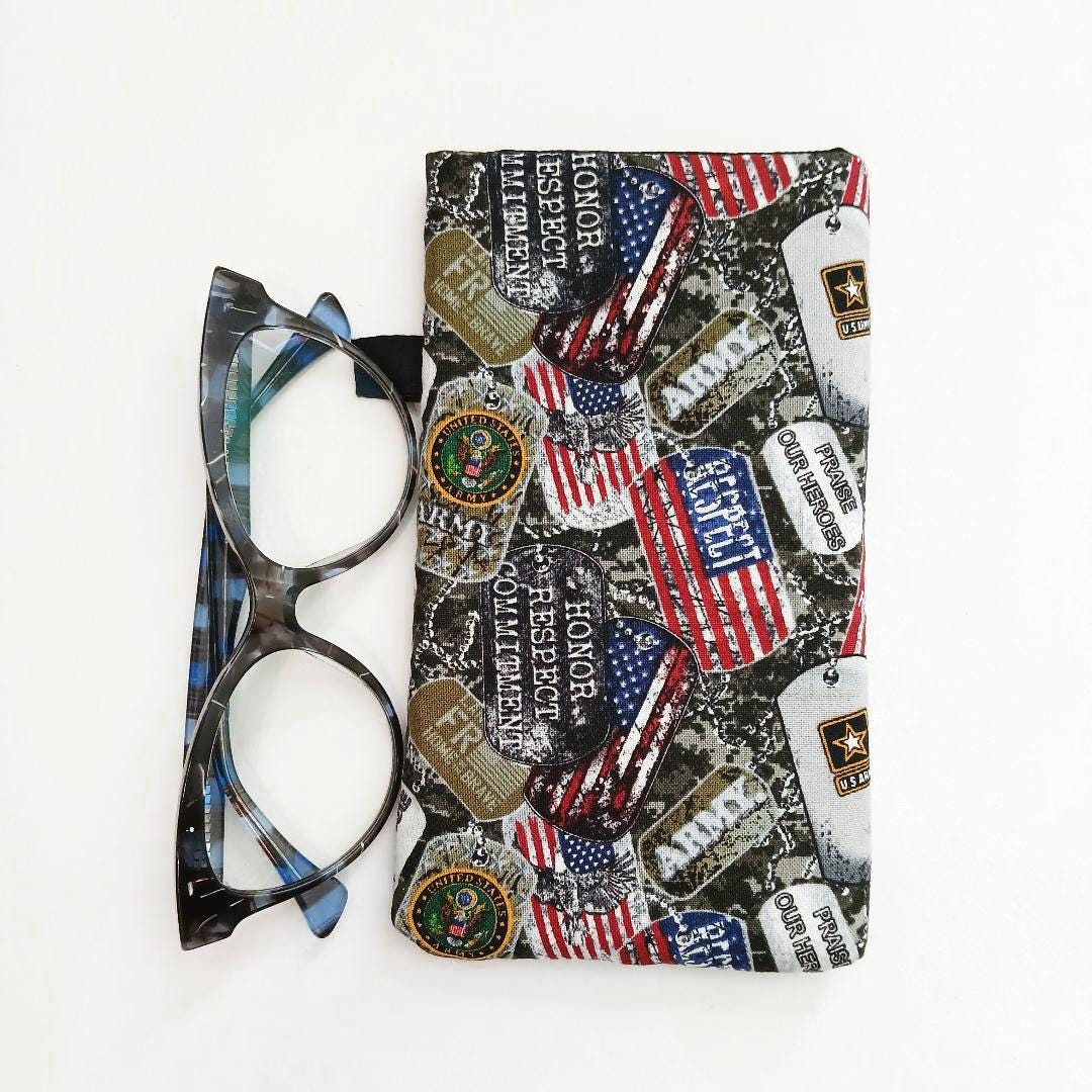 Army Military Soldier Eyeglass Case, Soft Sunglass Case, Soft Padded ...