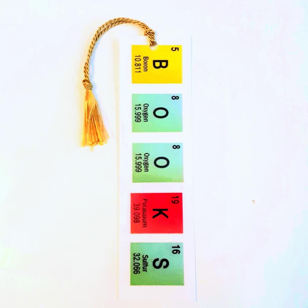 Chemistry Letters books Bookmark for Book Lovers.custom Designed W ...