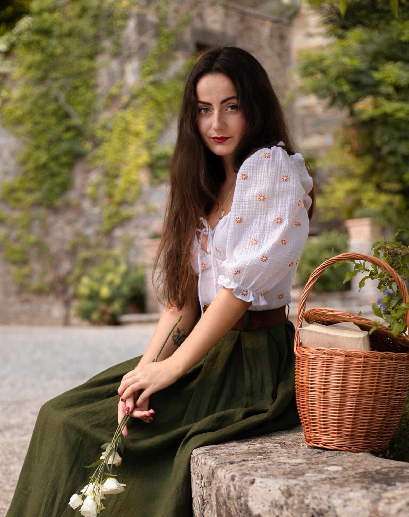 Milly Blouse - Cottagecore Top, Long Sleeve Cotton Blouse, Puff Sleeve ...