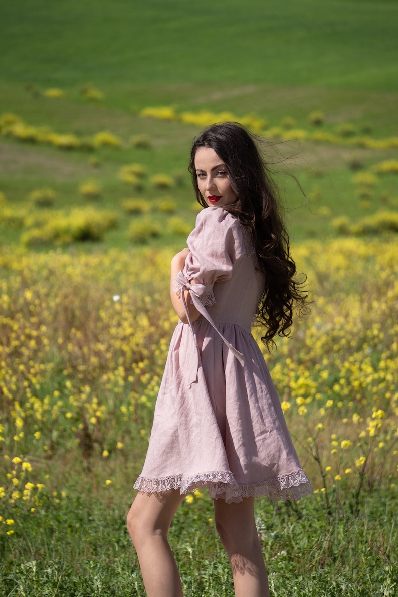 Cottagecore Dress, Vintage Style, Edwardian, Linen, Embroidery ...