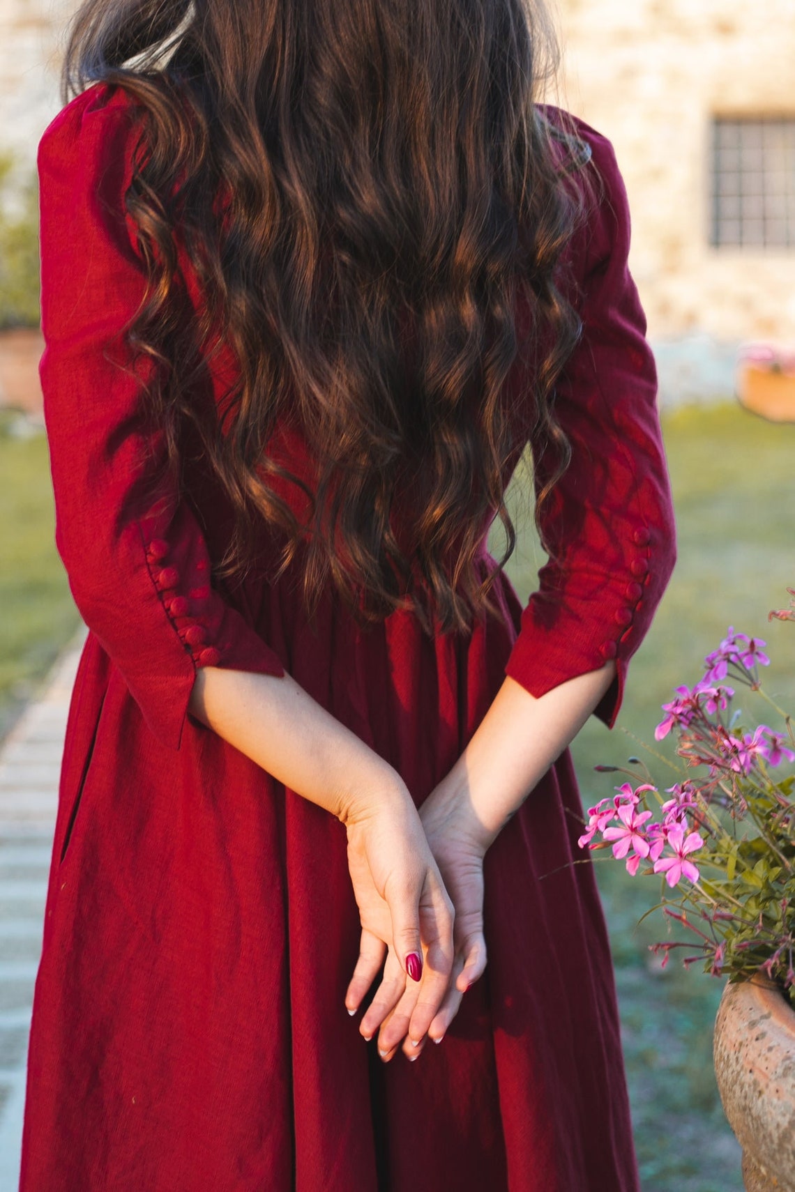 Royalcore Princesscore Dress Burgundy Cottagecore Dress Red - Etsy