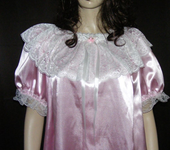 Sissy Satin Ruffles Romantic Nightgown Crossdresser Lolita - Etsy