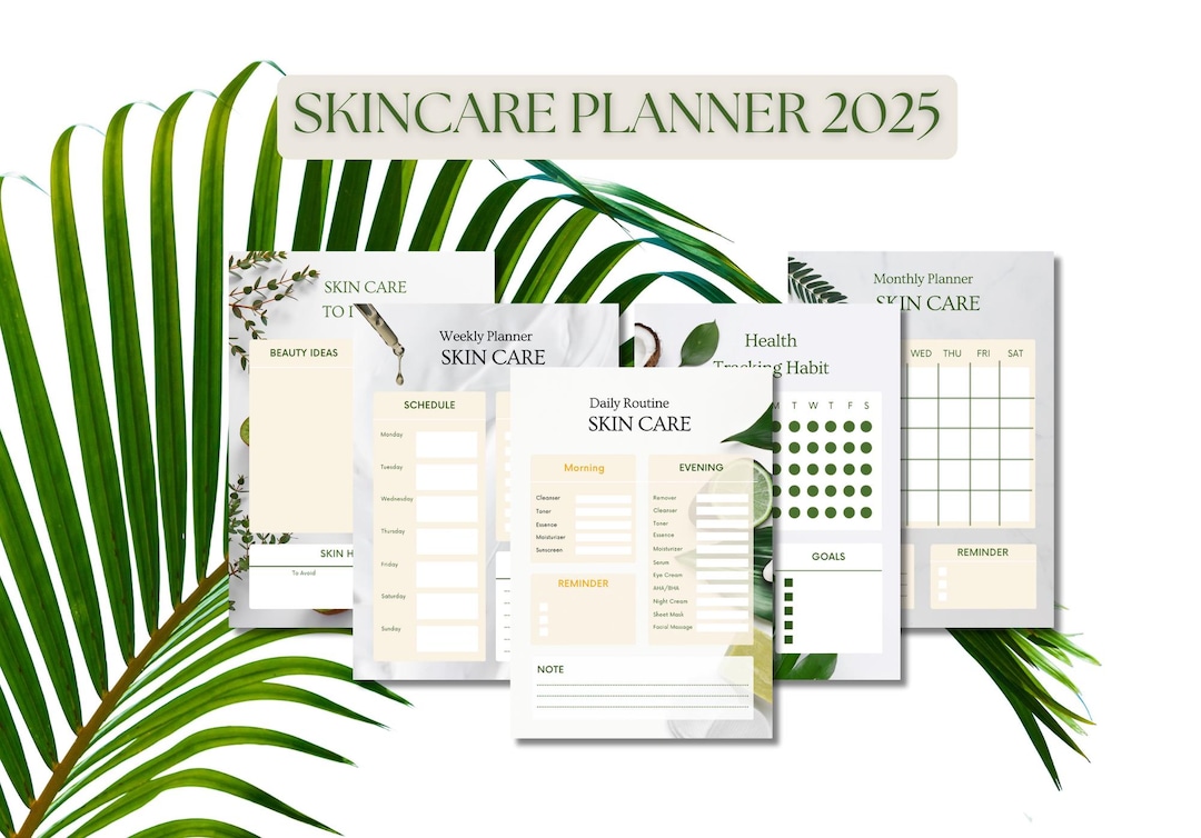Morning & Evening Skincare Routine Planner | Editable Skincare ...