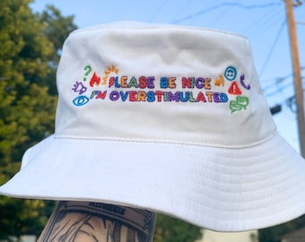 Kidcore Bucket Hat Women Funny Bucket Hat Embroidered Hat Decora Cute ...
