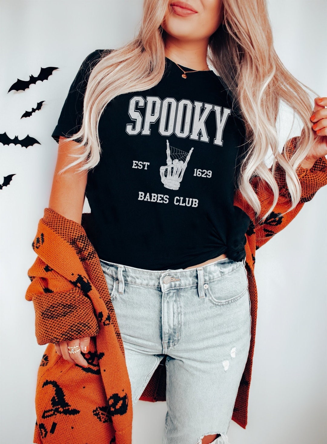 Spooky Babes Club Spooky Babe Shirt Skeleton Hands Shirt Etsy