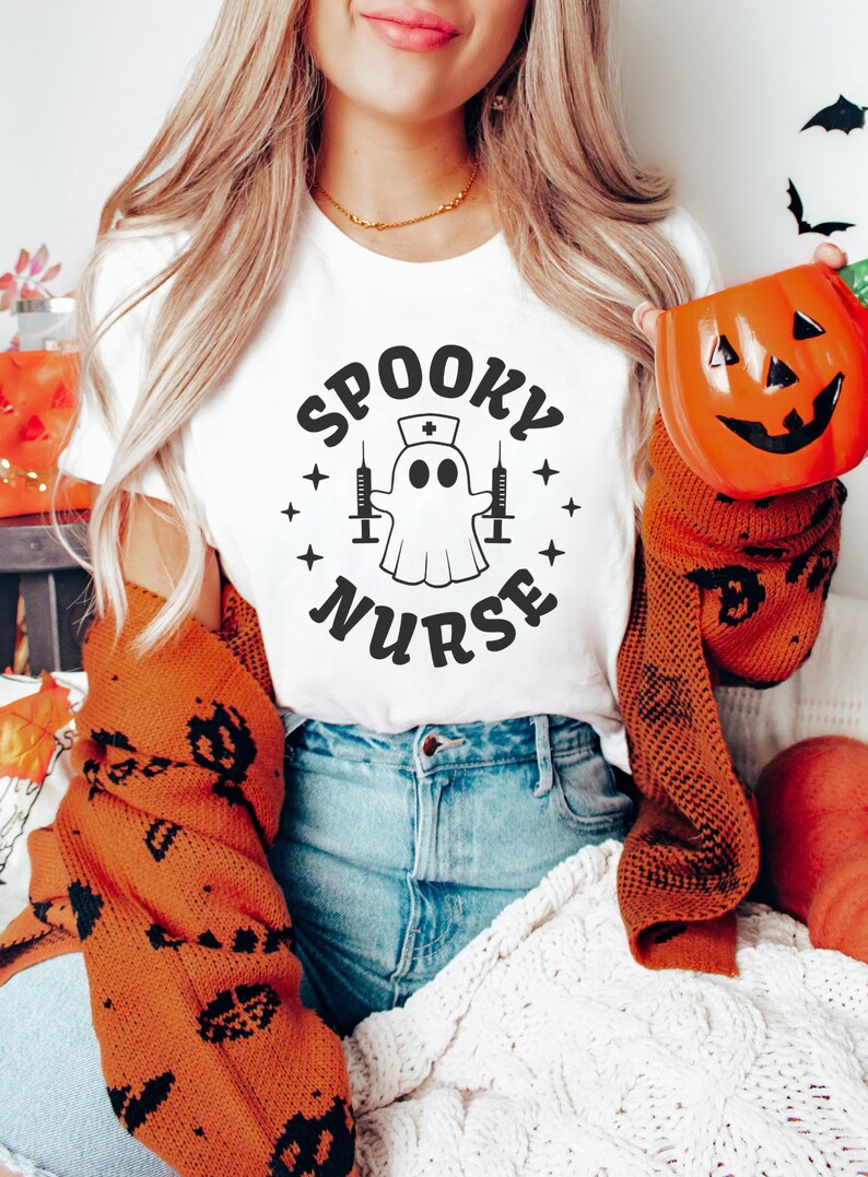 Spooky Nurse Fall Nurse Shirt Stay Spooky Halloween Nurse - Etsy