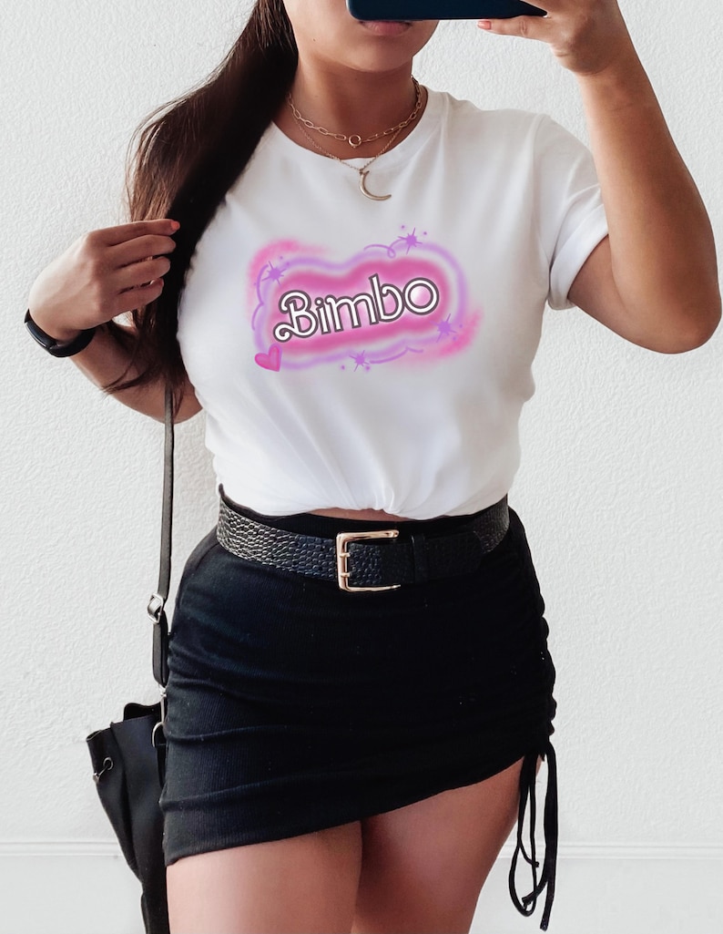 Bimbo Airbrush Shirt Bimbocore Y2K Top Mcbling Y2k Clothes - Etsy