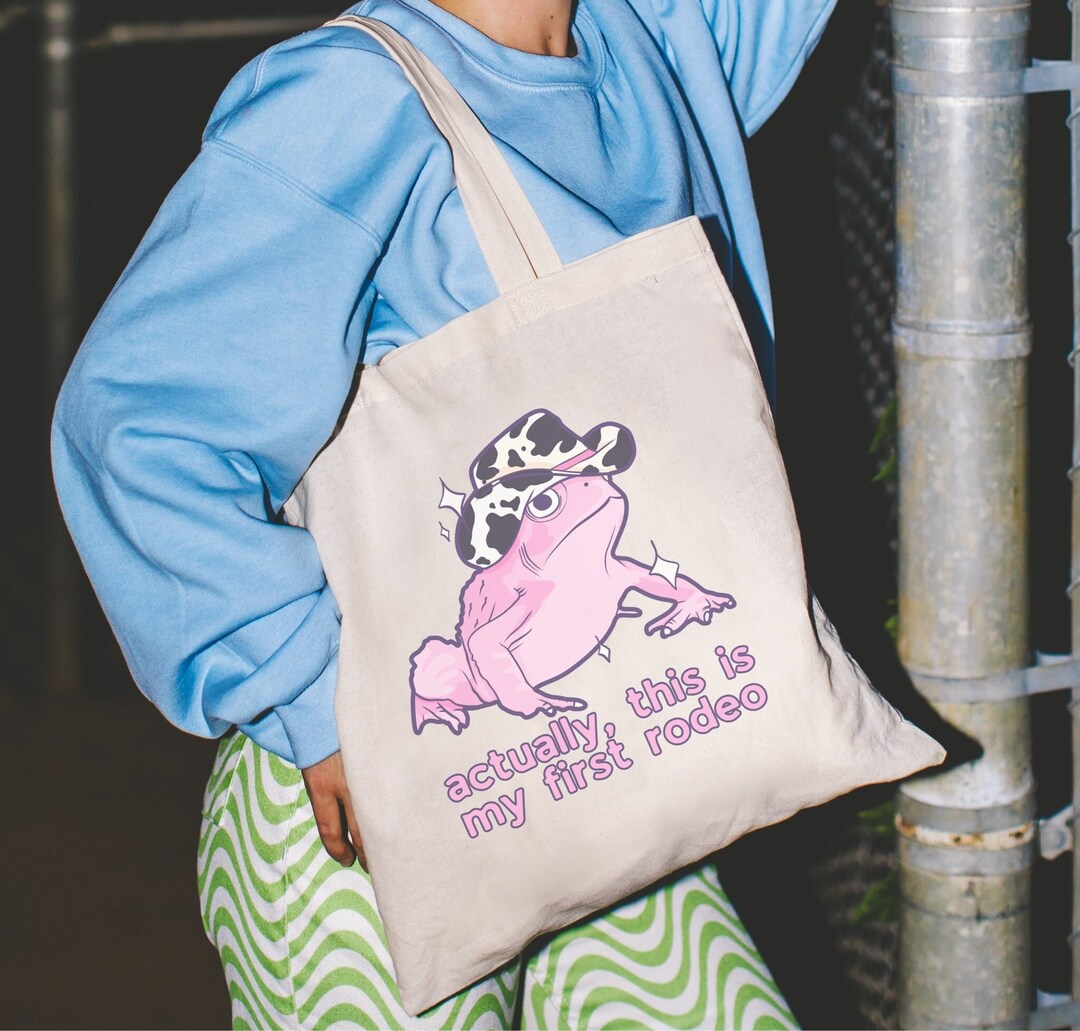 Frog Bag Kawaii Tote Bag Kawaii Frog Aesthetic Tote Bag Cute Frog Tote ...