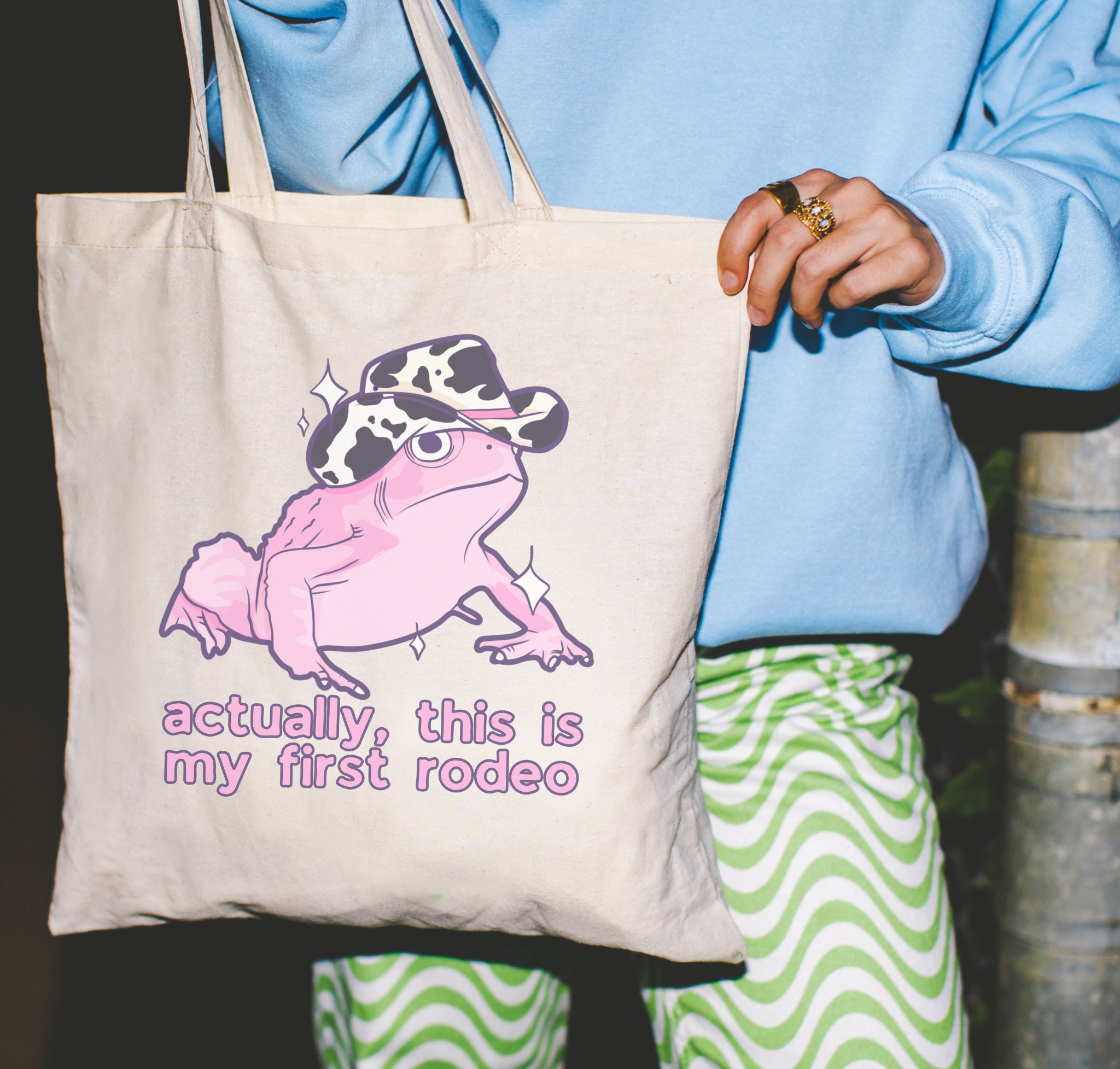 Frog Bag Kawaii Tote Bag Kawaii Frog Aesthetic Tote Bag Cute Frog Tote ...