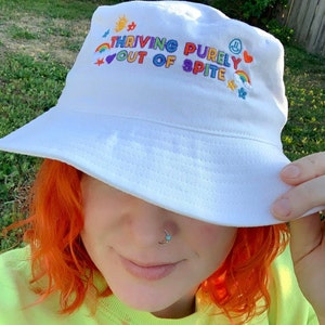 Kidcore Bucket Hat Women Funny Bucket Hat Embroidered Hat Decora Cute ...