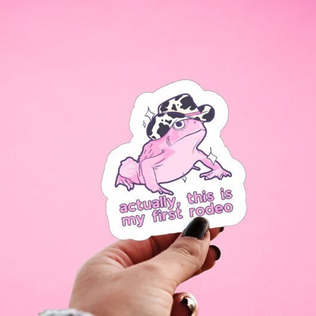 Kawaii Frog Stickers Cowboy Frog Sticker Meme Stickers Cute Frog ...