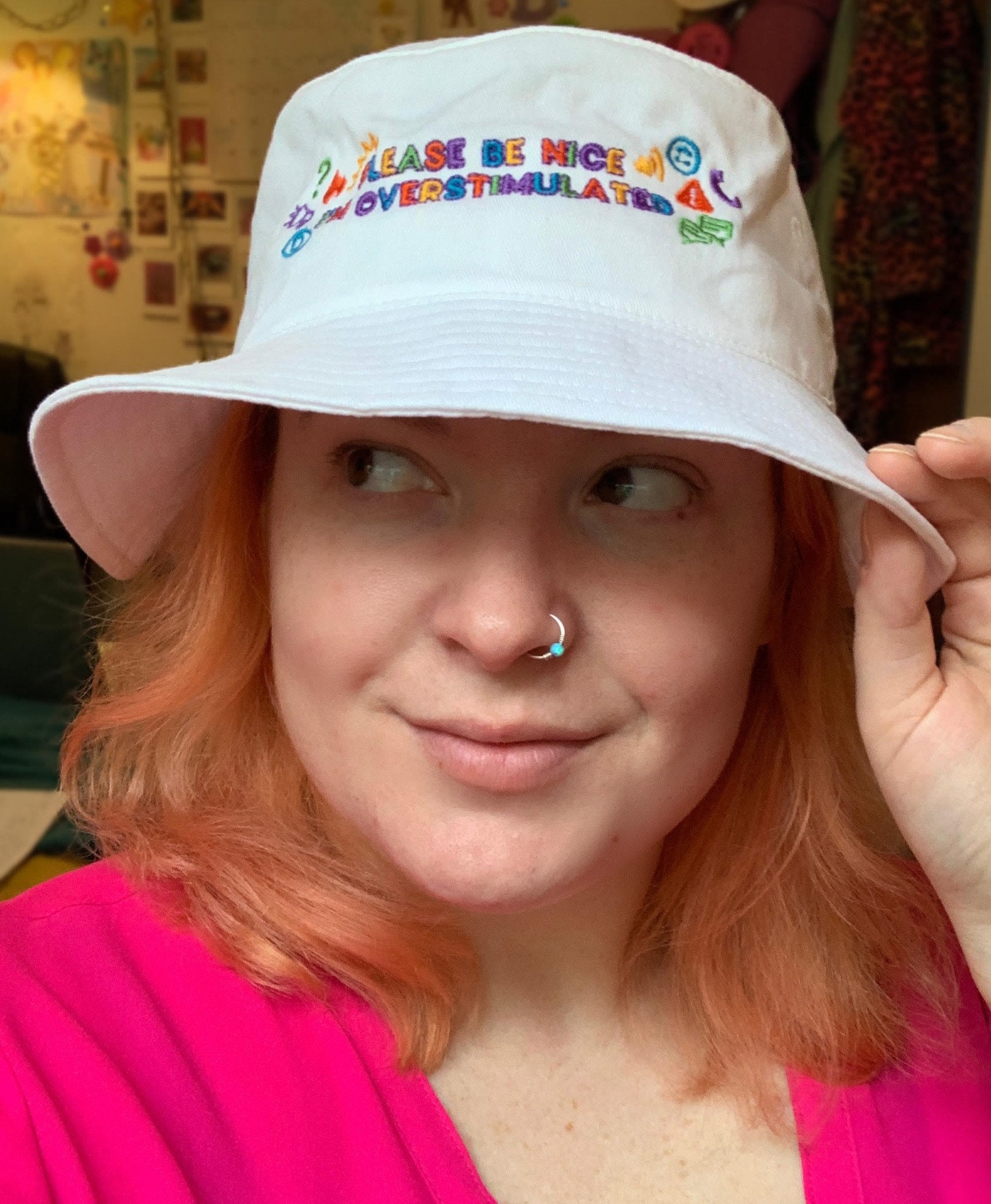 Neurodivergent Clowncore Kidcore Bucket Hat Women Decora - Etsy