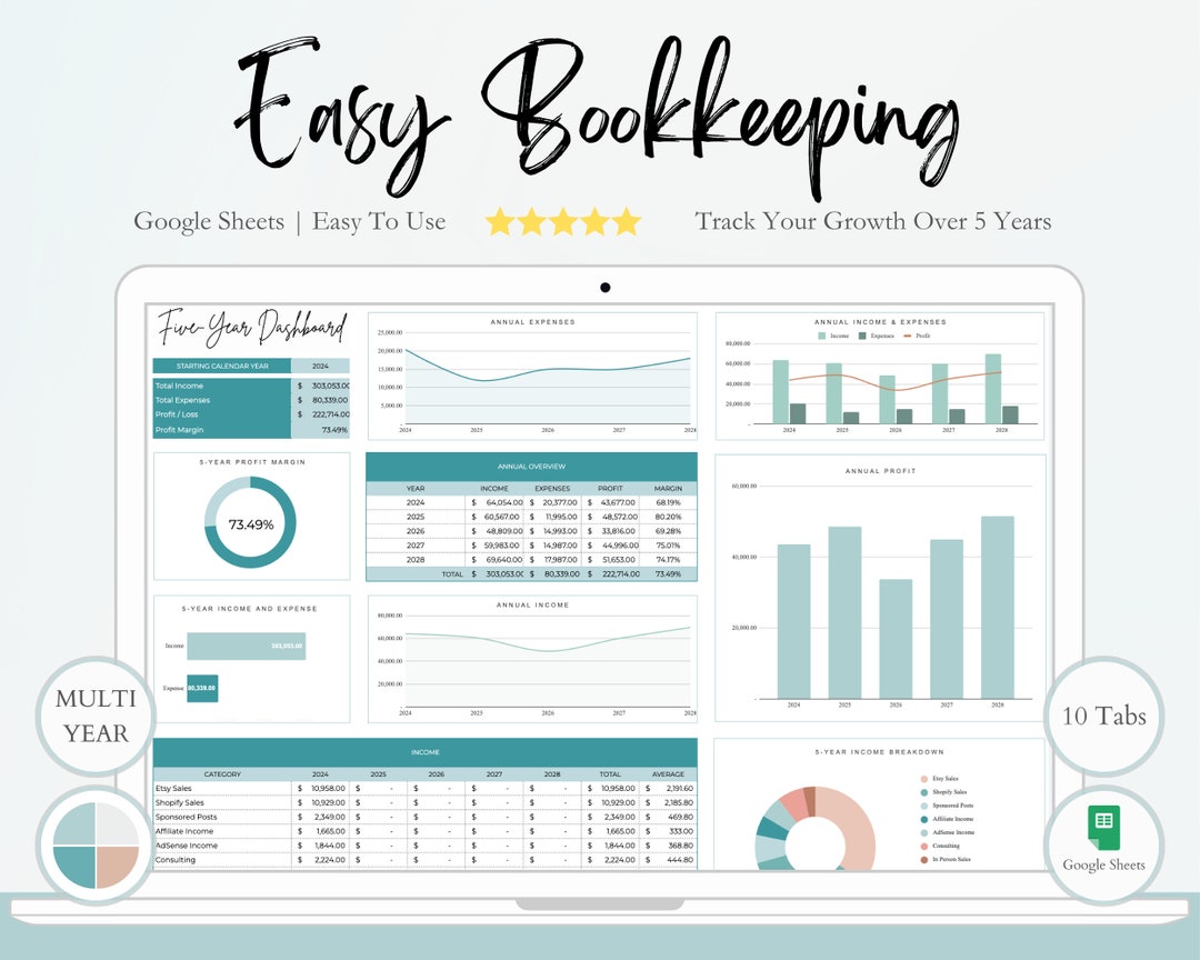 Small Business Bookkeeping Template Excel Bookkeeping Spreadsheet ...