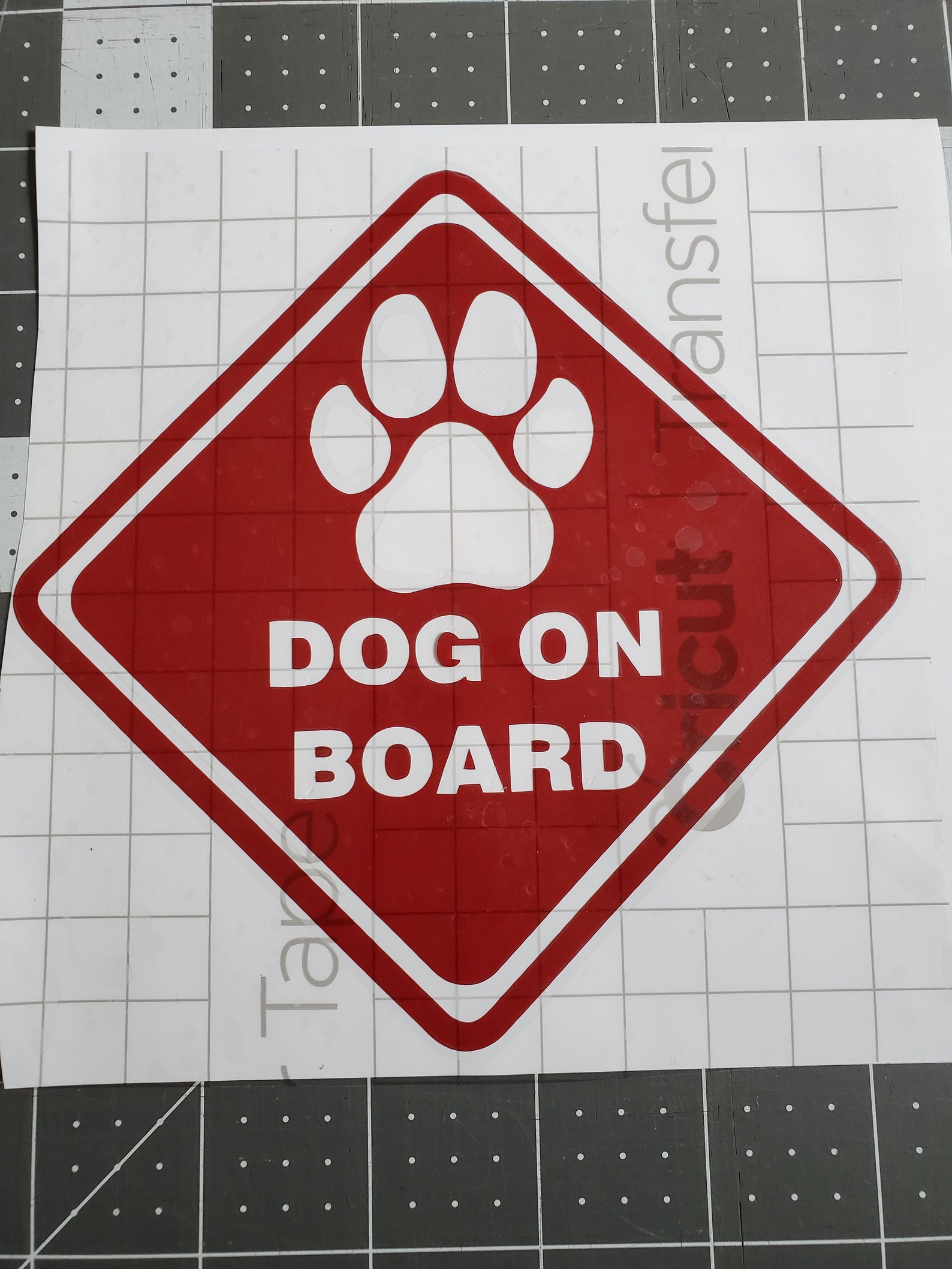 Dog on Board Vinyl Decal in Maroon - Etsy