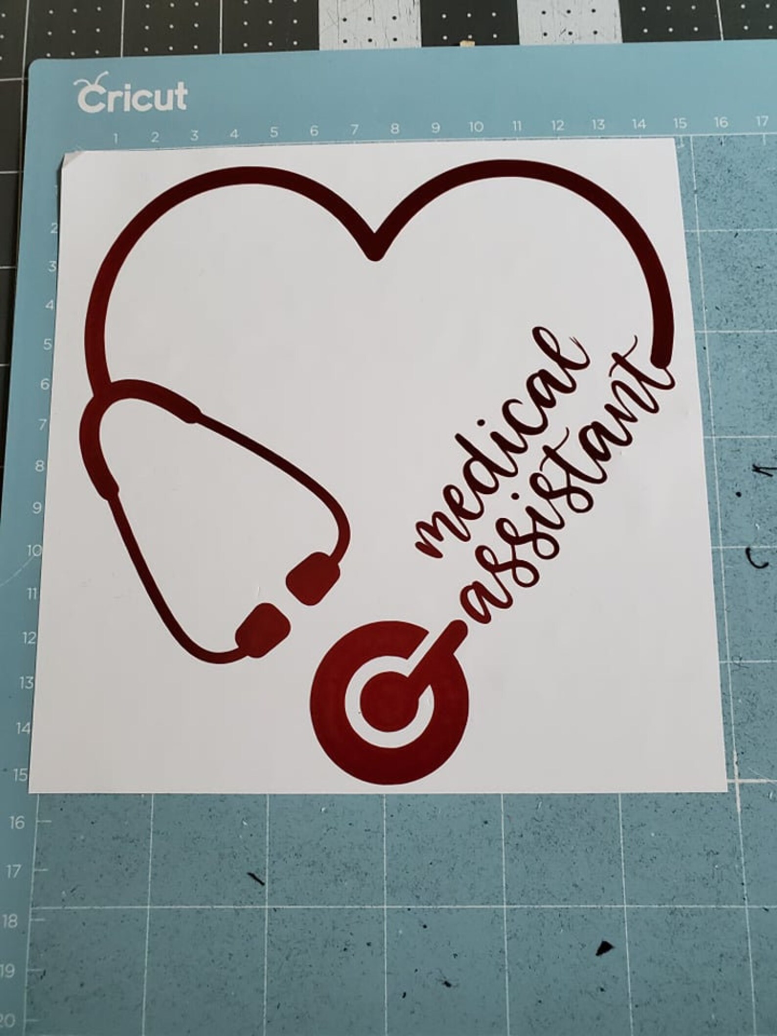Medical Assistant Vinyl Decal in Maroon - Etsy