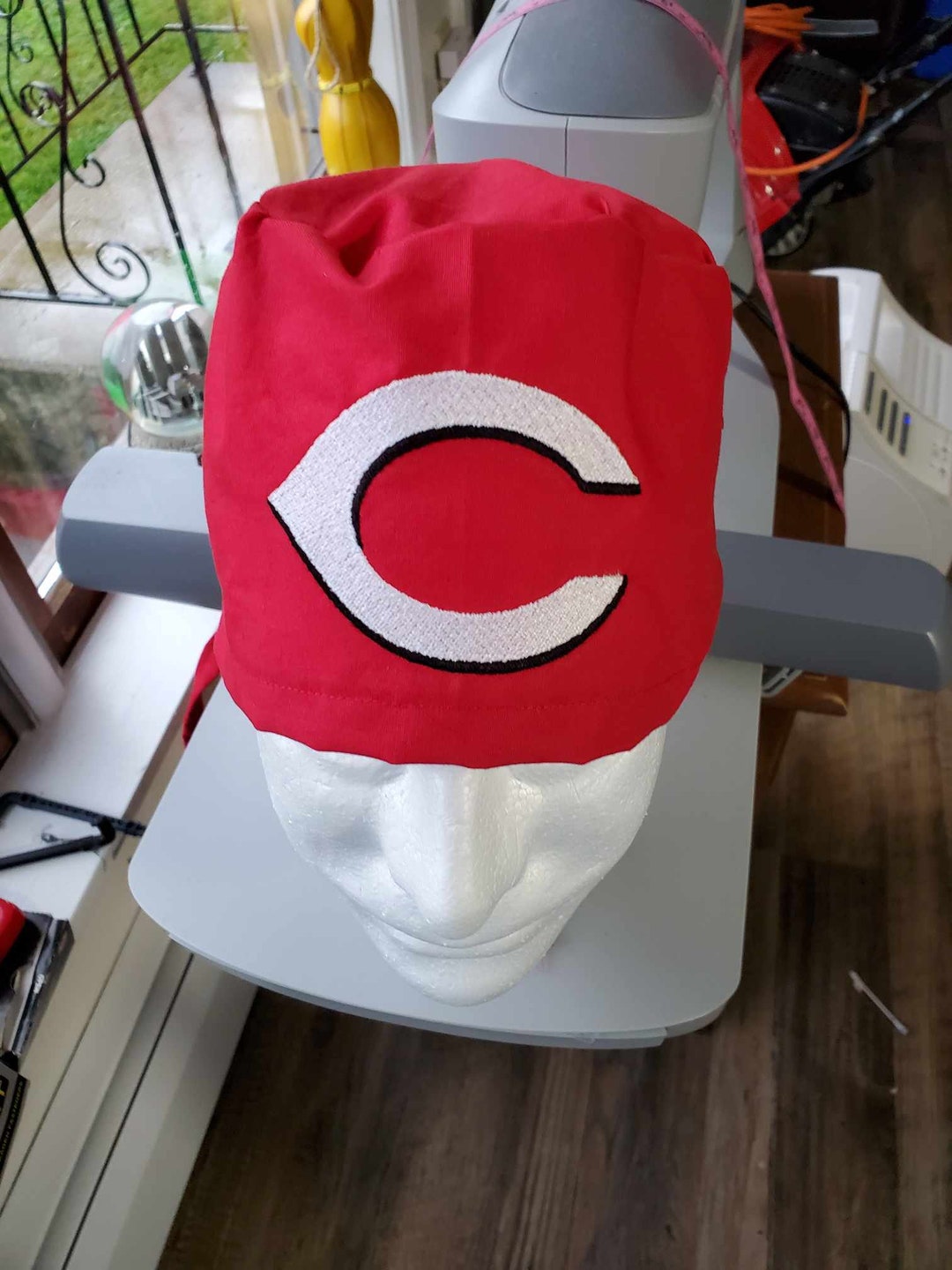 Cinci Reds on Red Fabric - Etsy