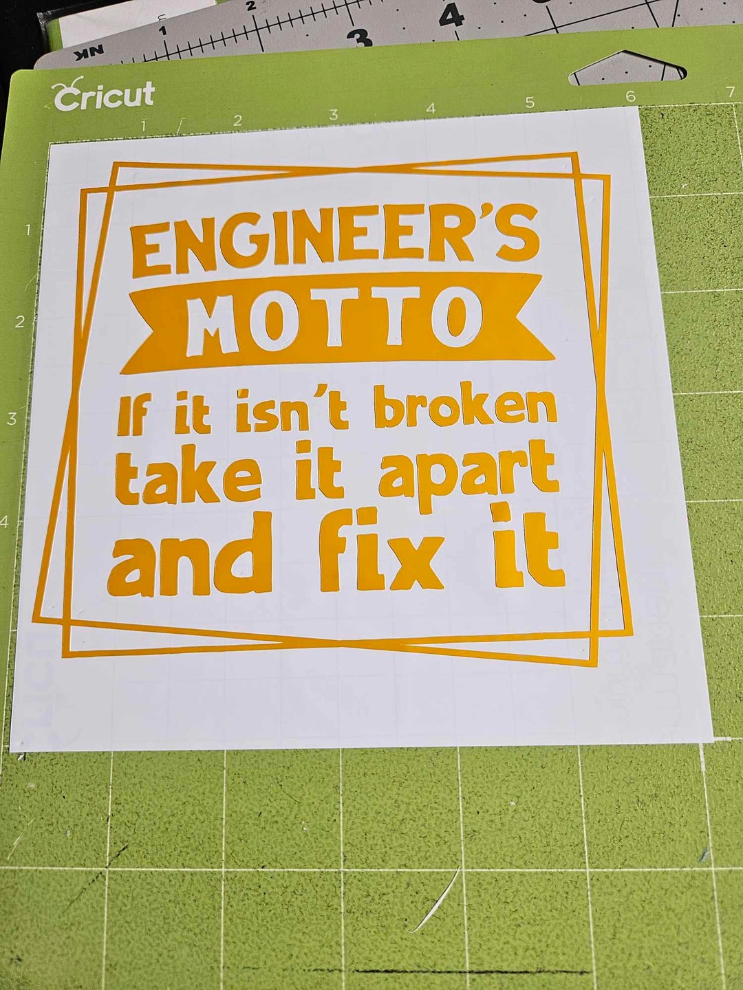 Engineering Motto Sticker in Yellow Vinyl - Etsy