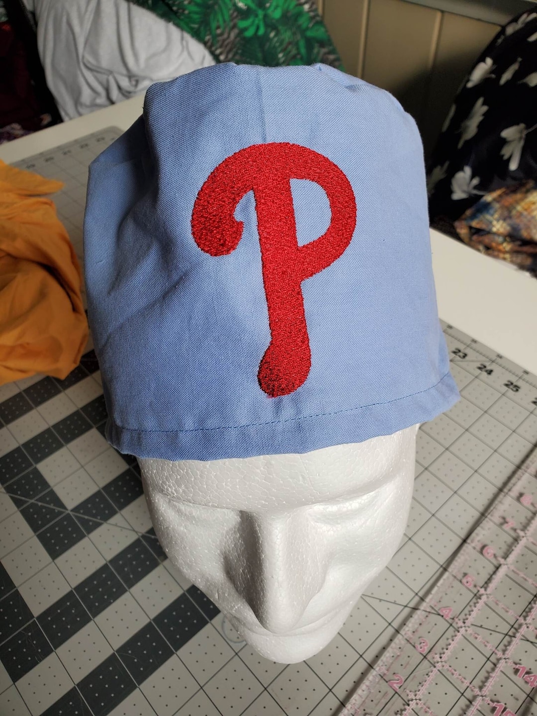Phillies Scrub Hat (red Embroidery) and More - Etsy