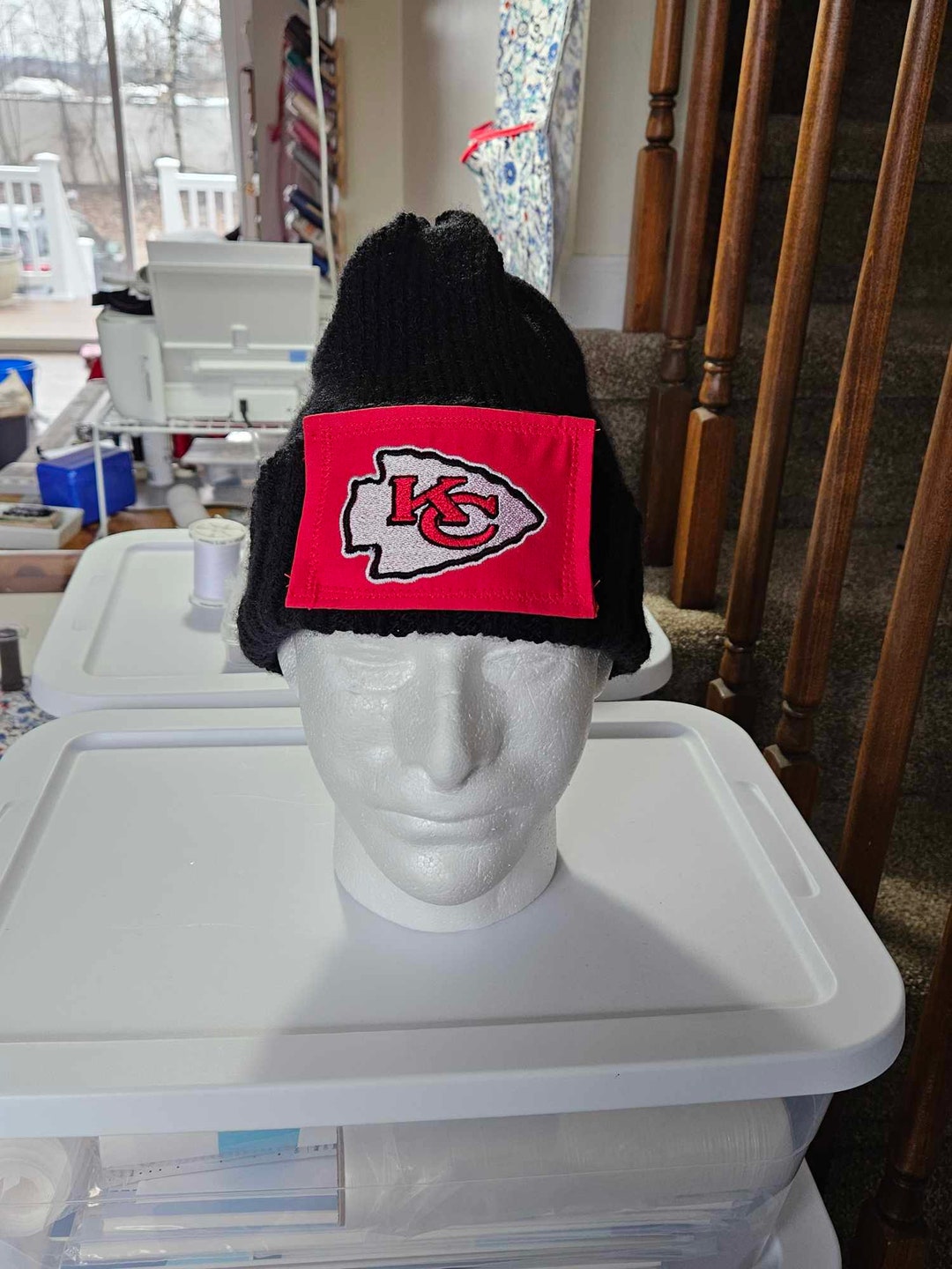 Kansas City Chiefs Embroidered Beanie in Premium Black Yarn - Etsy