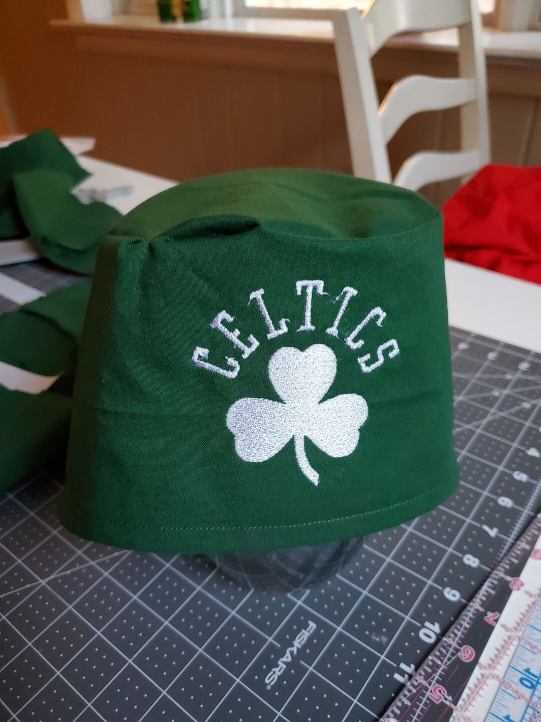 Celtics Scrub Hat on Green Fabric and More - Etsy