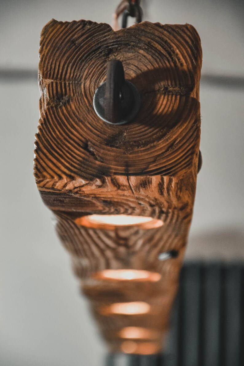 Rustic Beam Lamp. Atmospheric Pendant Lamp. Lamp Made From Old Beams ...