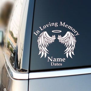 In Loving Memory Decal | Loving Memory of | Angel Wings Decal | Angel ...