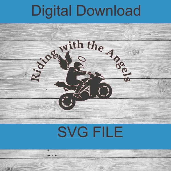 Motorcycle With Angel Wings Svg - Etsy