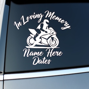 In Loving Memory Decal | in Memory Decal | Motorcycle Decal ...