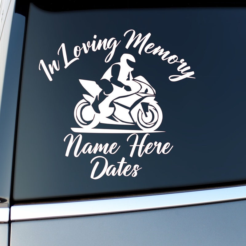 In Memory Biker Car Decal - Etsy