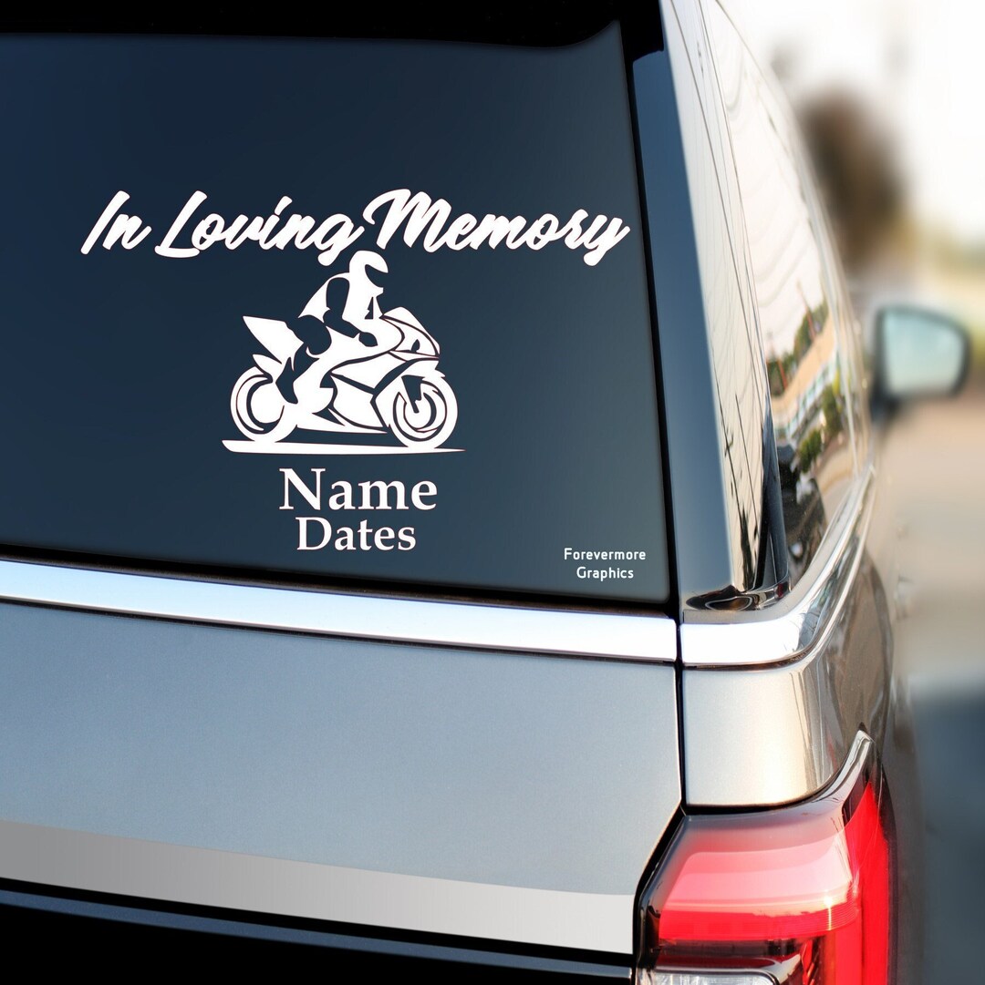 Physical Version / in Loving Memory Decal / Motorcycle Decal - Etsy