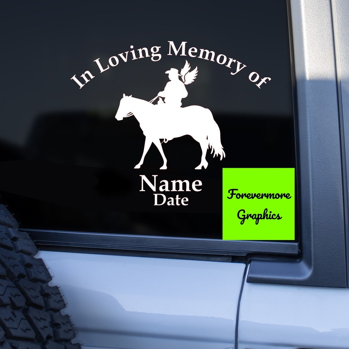 In Loving Memory Cowboy Decal | in Loving Memory Horse Decal | Cowboy ...