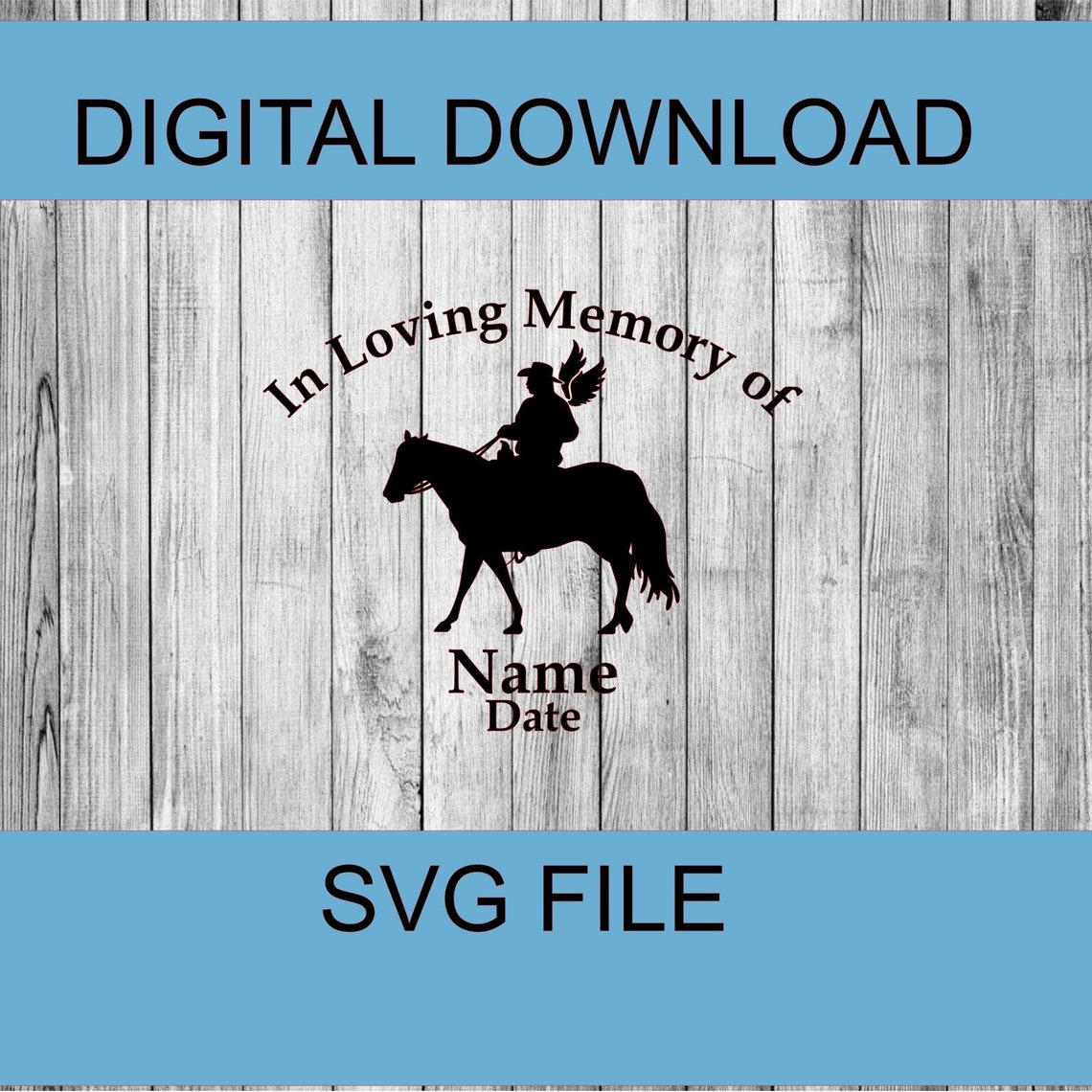 In Loving Memory Svg Cowboy Svg Loving Memory Cowboy Svg Horse Svg ...