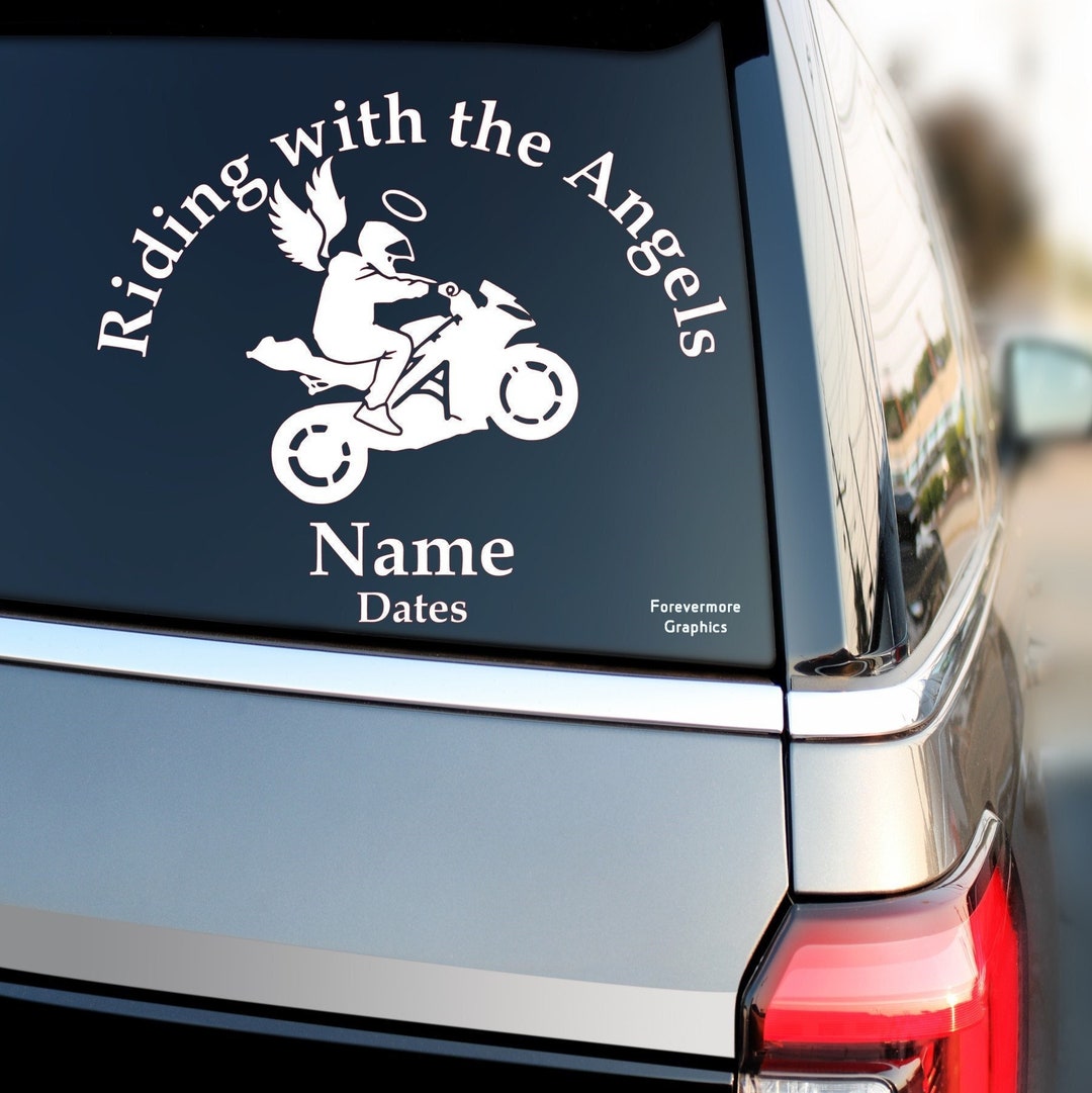 Riding With the Angels Decal | Sports Bike Decal | in Loving Memory ...