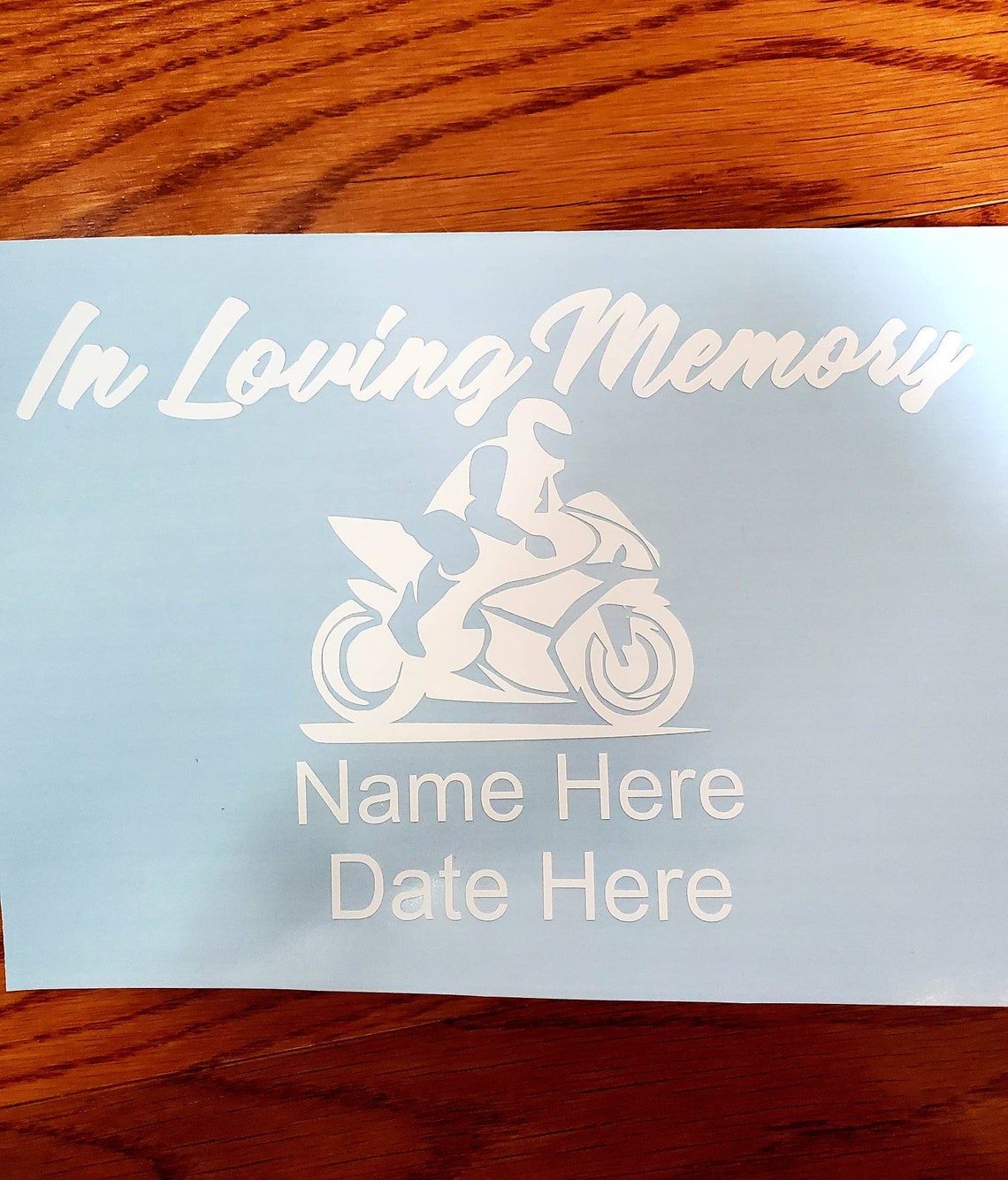 Physical Version / in Loving Memory Decal / Motorcycle Decal | Etsy