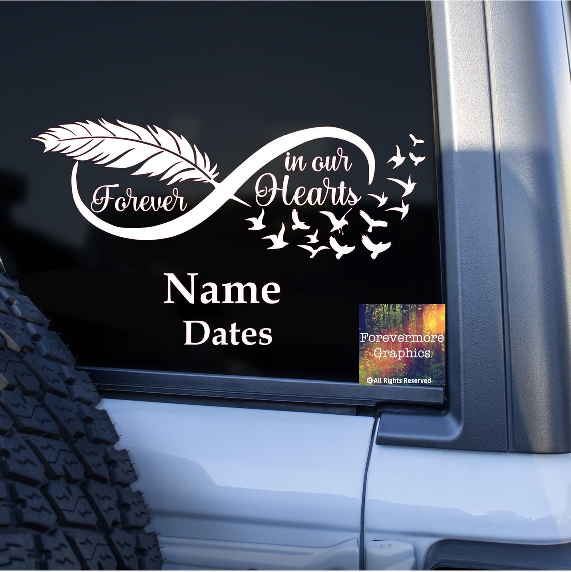 In Loving Memory Decal Forever in Our Hearts Decal Your - Etsy