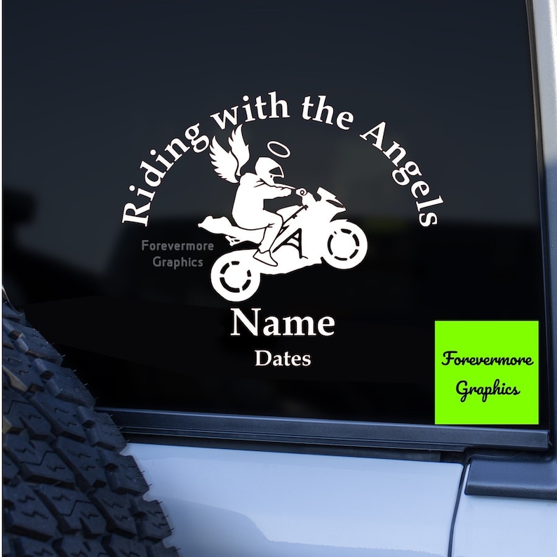 Riding With the Angels Decal | Sports Bike Decal | in Loving Memory ...
