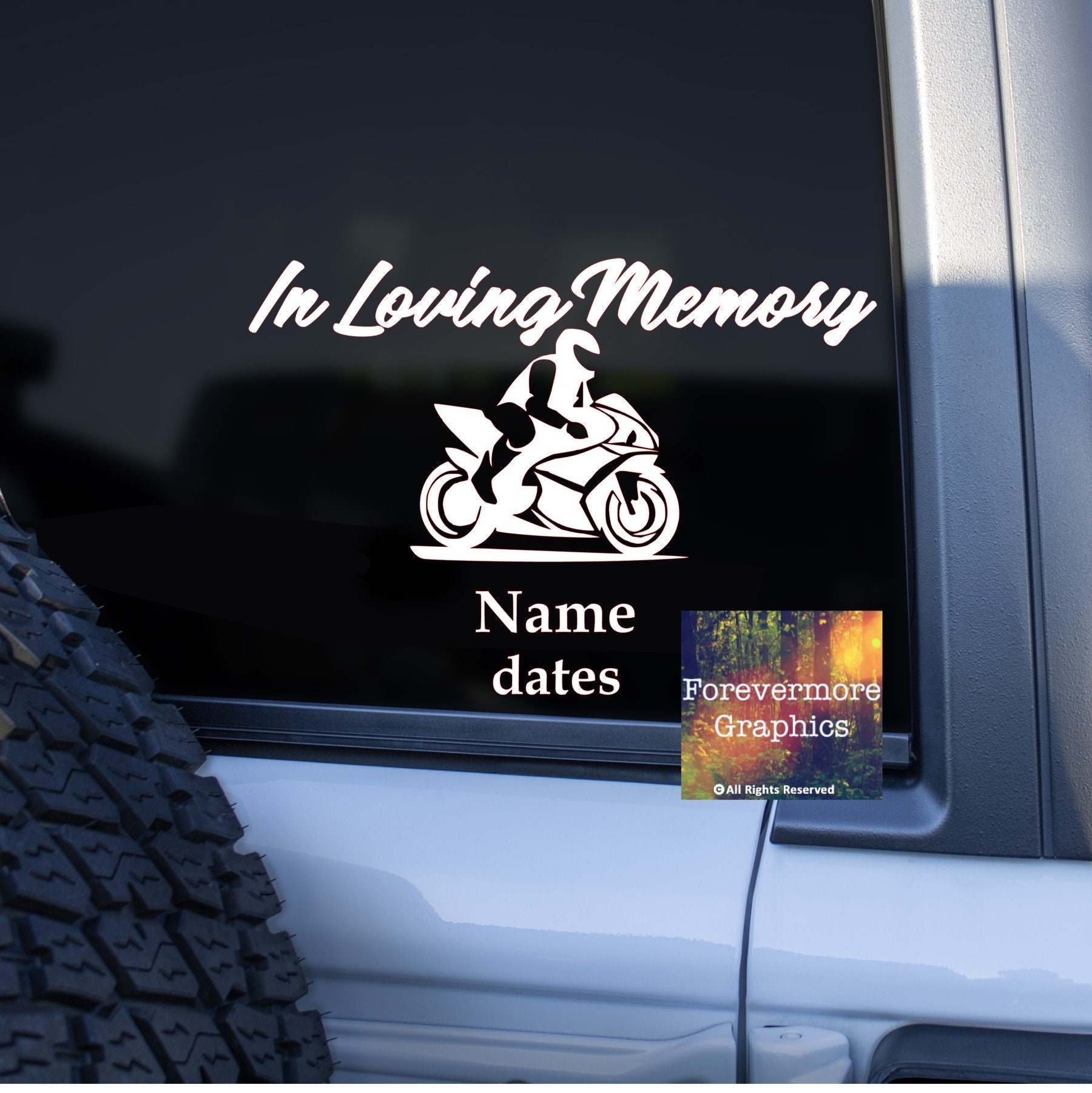 Physical Version / in Loving Memory Decal / Motorcycle Decal - Etsy